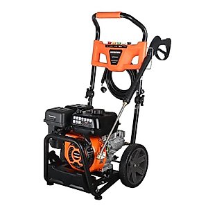 Genkins GPW3200 Gas Powered Foldable Pressure Washer 3200 PSI and 2.5 GPM, Soap Tank and Five Nozzle Set | Compact & Foldable