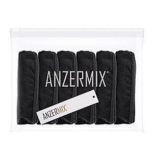ANZERMIX Women's Breathable Cotton Thong Panties Pack of 6 (Black-6PK, Medium)