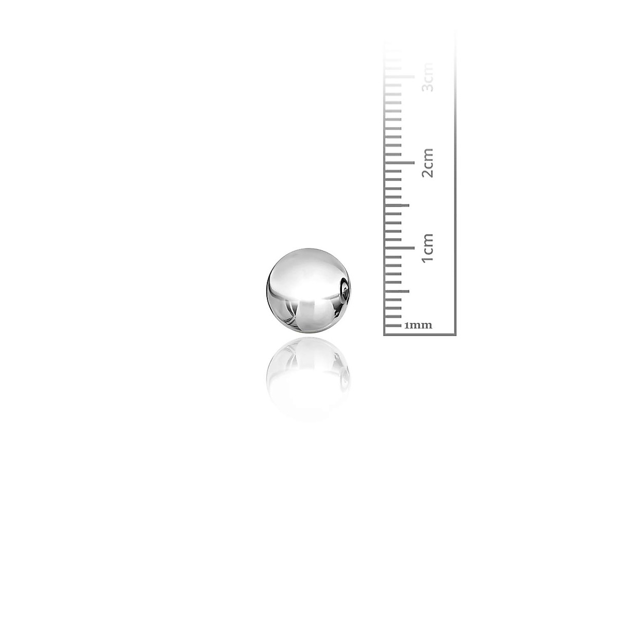 ViaLuxury™ Women Jewelry 14K white Gold 10mm Ball Stud Earrings