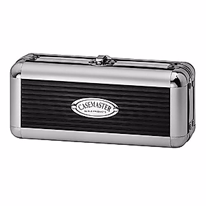 Casemaster Sole Aluminum Slim Profile Dart Case Holds 3 Steel Tip and Soft Tip Darts with Enough Space to Keep Flights in Shape, Features Built-In Pockets for Other Accessories,Black