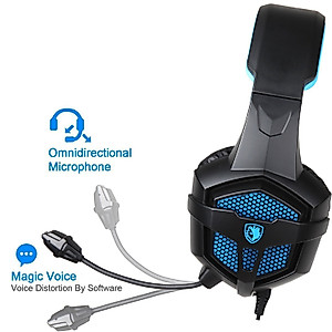 SADES SA807 Gaming Headset Headphone Stereo Sound 3.5mm Wired with Mic for PC/New Xbox One/PS4