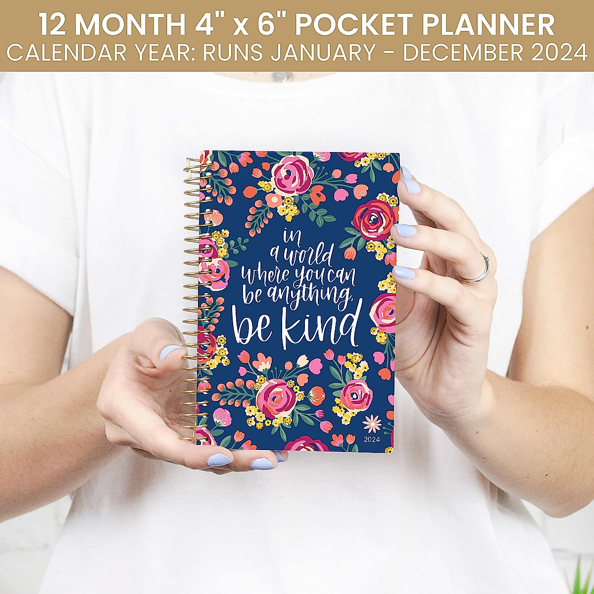 bloom daily planners 2024 (8.5" x 11") Calendar Year Day Planner (January 2024 - December 2024) - Weekly/Monthly Dated Agenda Organizer with Tabs - Be Kind
