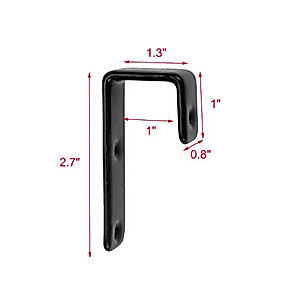 Geesatis 2 Pcs Bed Ladder Hooks Utility Hooks Hanger J Hooks Heavy Duty Metal PVC Coated for Bed Decoration Hook Tool, with Mounting Screws, Black, Length 25 mm