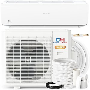 Cooper & Hunter Hyper Heat 9,000 BTU, 25 SEER Ductless Mini-Split Air Conditioners -22F Heat Pump with 16FT Copper Line Set and Communication Wires