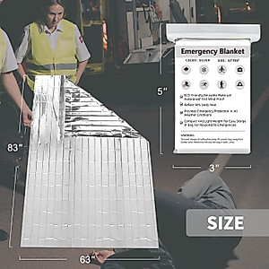 Colstaror Oversized Survival Blankets for First Aid Kit Outdoor Gear Emergency Trauma Bag for Camping Hunting Hiking Home Car Earthquake Adventures(Silver, 8)