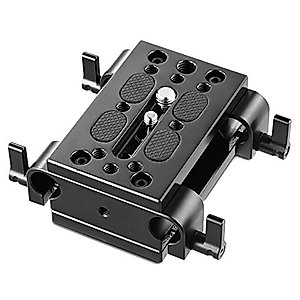 SmallRig Camera Tripod Mounting Baseplate w/15mm Rod Clamp Rail Block for Tripod/Shoulder Support System - 1798