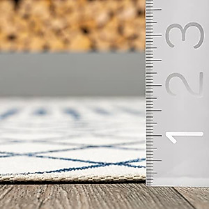 nuLOOM Moroccan Blythe Machine Washable Area Rug, 4' x 6', Blue