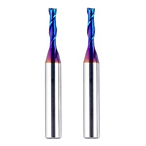 BITITZ 2Pcs Upcut 1/8inch Cutter Spiral CNC Router Bits Milling Bit 1inch Cutting Length Wood Mortises Carving Engraving with Coating