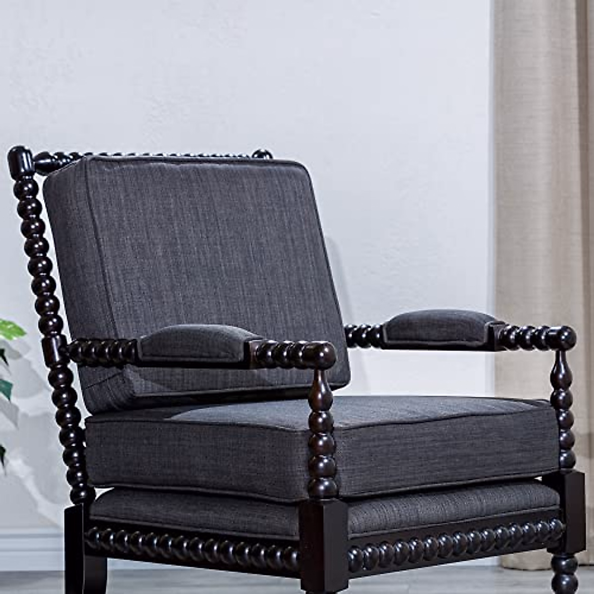 DTY Indoor Living Silverthorne Spindle Chair, Espresso, Charcoal