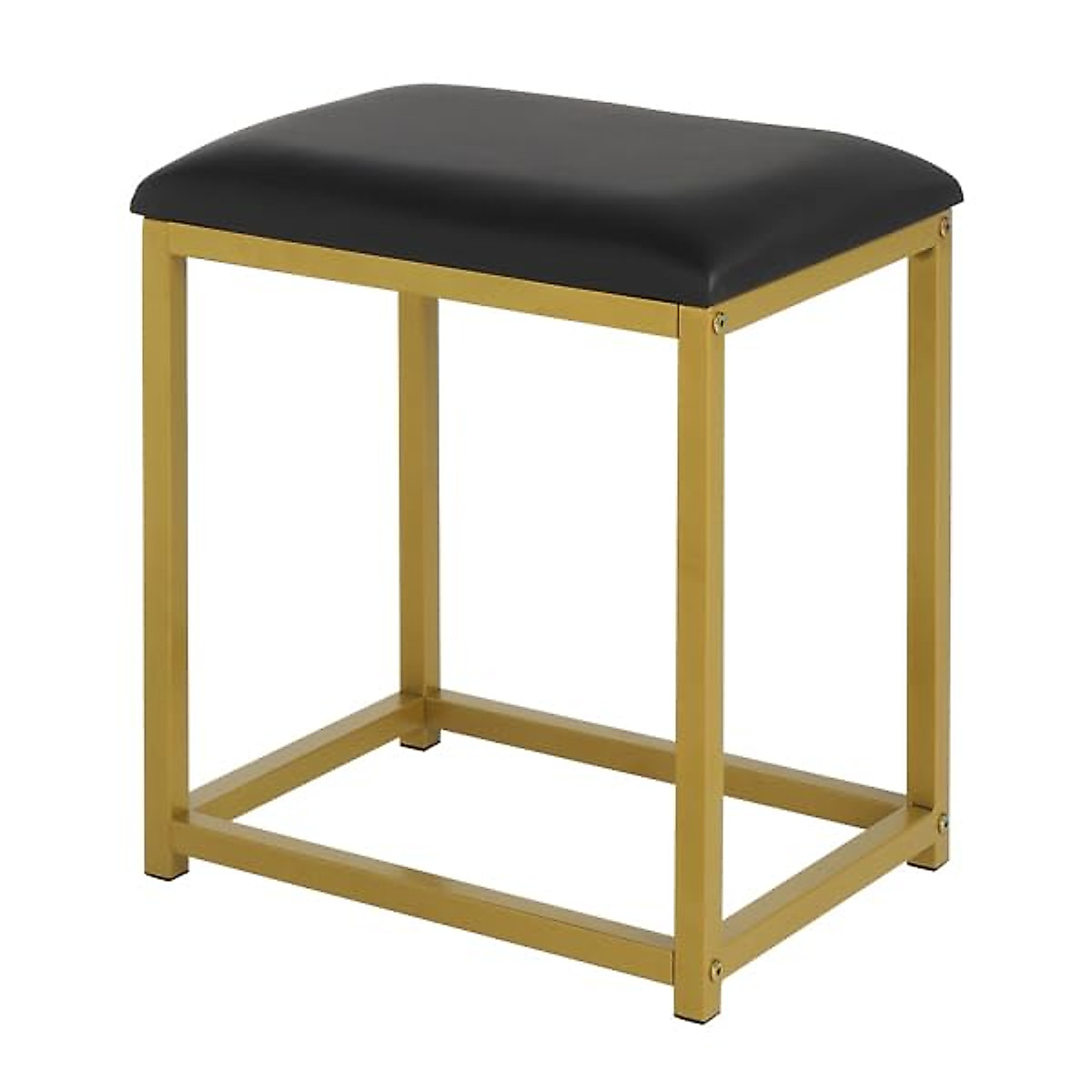 INXXCOROO Style Vanity Set with Lighted Mirror - Black Makeup Dresser with Stool