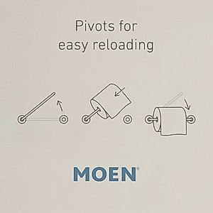 Moen Doux Brushed Nickel Pivoting Toilet Paper Holder, YB0208BN