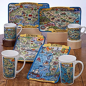 Certified International North Carolina Souvenir Rectangular Platter 13" x 8",Multicolor