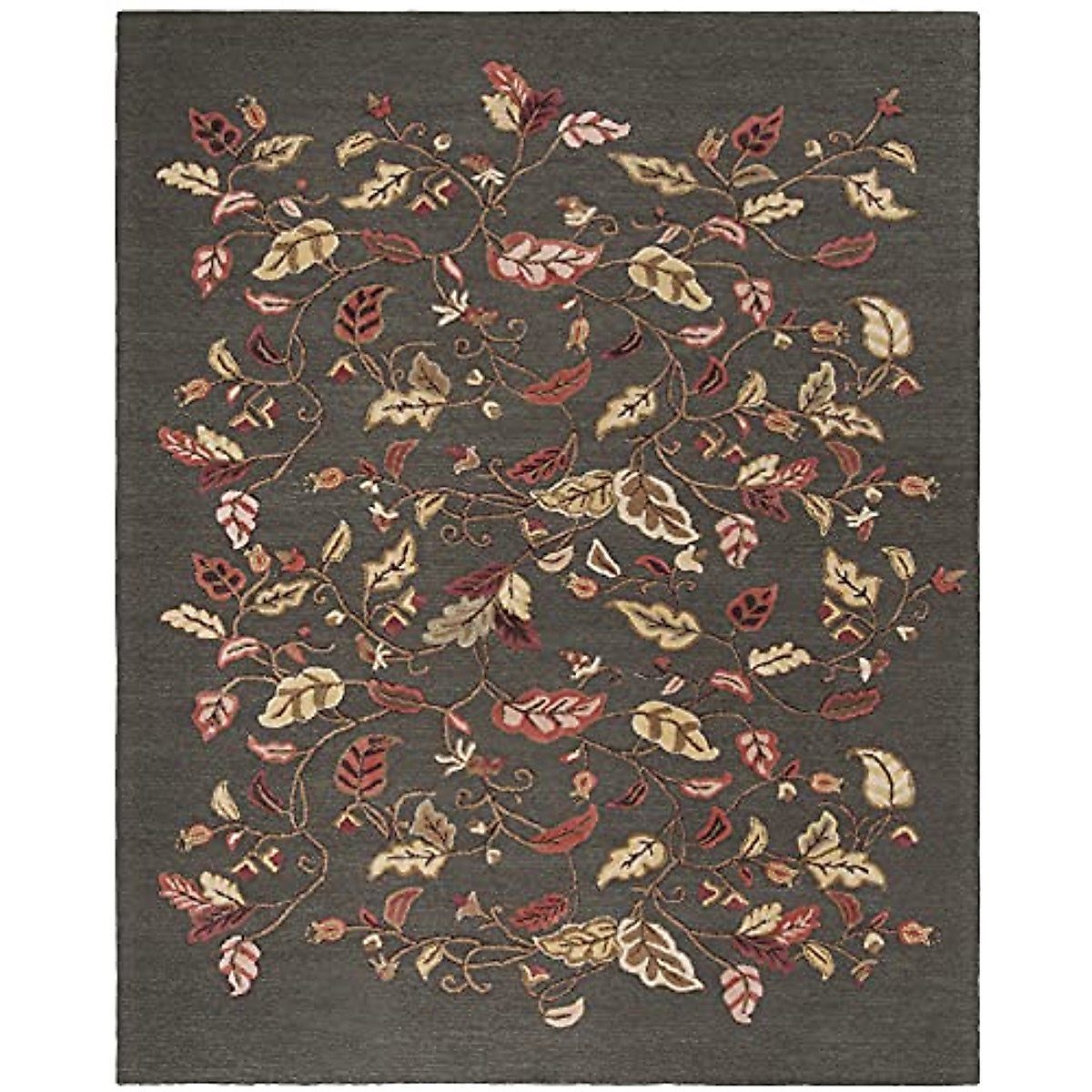 MARTHA STEWART x SAFAVIEH 9' x 12' Francesca Black MSR3611B Handmade Autumn Woods Wool & Viscose Area Rug