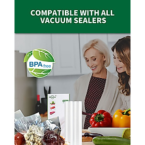 ZRFooCoo Vacuum Sealer Bags, 50 Count 12" x 16" Freezer Bags for Vacuum Sealer, BPA Free Heavy Duty Vacuum Sealer Bags for Airtight Food Storage and Sous Vide