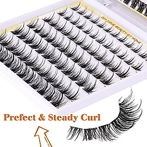 DIY Lash Extension Kit Lash Clusters Kit 168Pcs Natural Look Individual Cluster Eyelashes 10-16MM Eyelash Extensions at Home Lash Bond and Seal Strong Hold by Newcally