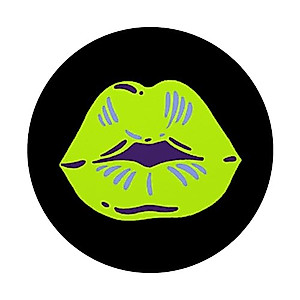 Yellow Green Bright Sexy Lips PopSockets PopGrip: Swappable Grip for Phones & Tablets PopSockets Standard PopGrip