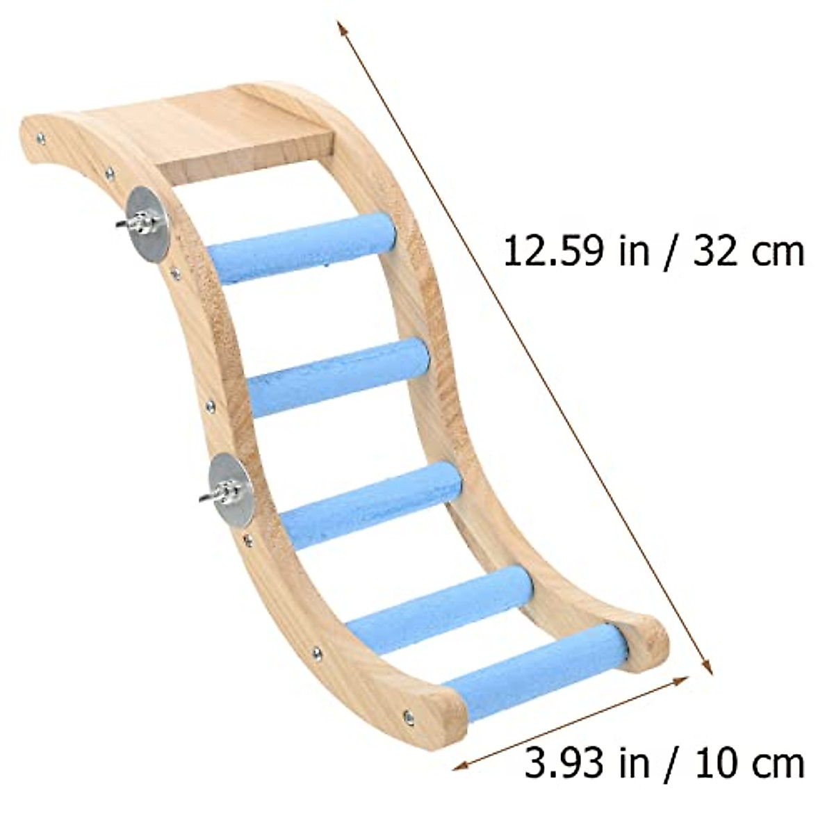 PATKAW Wooden Bird Ladder Toy Natural Wood Step Ladder Climbing Toys Bird Cage Accessories for Parakeets Parrots Cockatoo Lovebirds