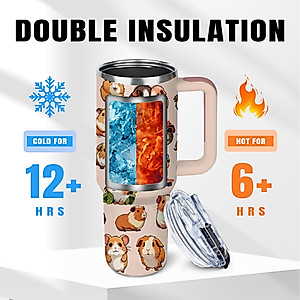 Guinea Pig Gifts for Girls/Women, 40oz Guinea Pig Tumbler with Lid and Straw, Birthday Gifts for Guinea Pig Lovers, Guinea Pig Themed Gifts for Guinea Pig Stuff, Just a Girl Who Loves Guinea Pig Cup