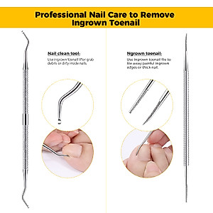 CozyCom Toenail Clippers for Thick Nails, Nail Clipper Set Long Handle Toe Nail Clippers, Ingrown Toenail Tool Fingernail Clippers for Seniors Men Women Adult