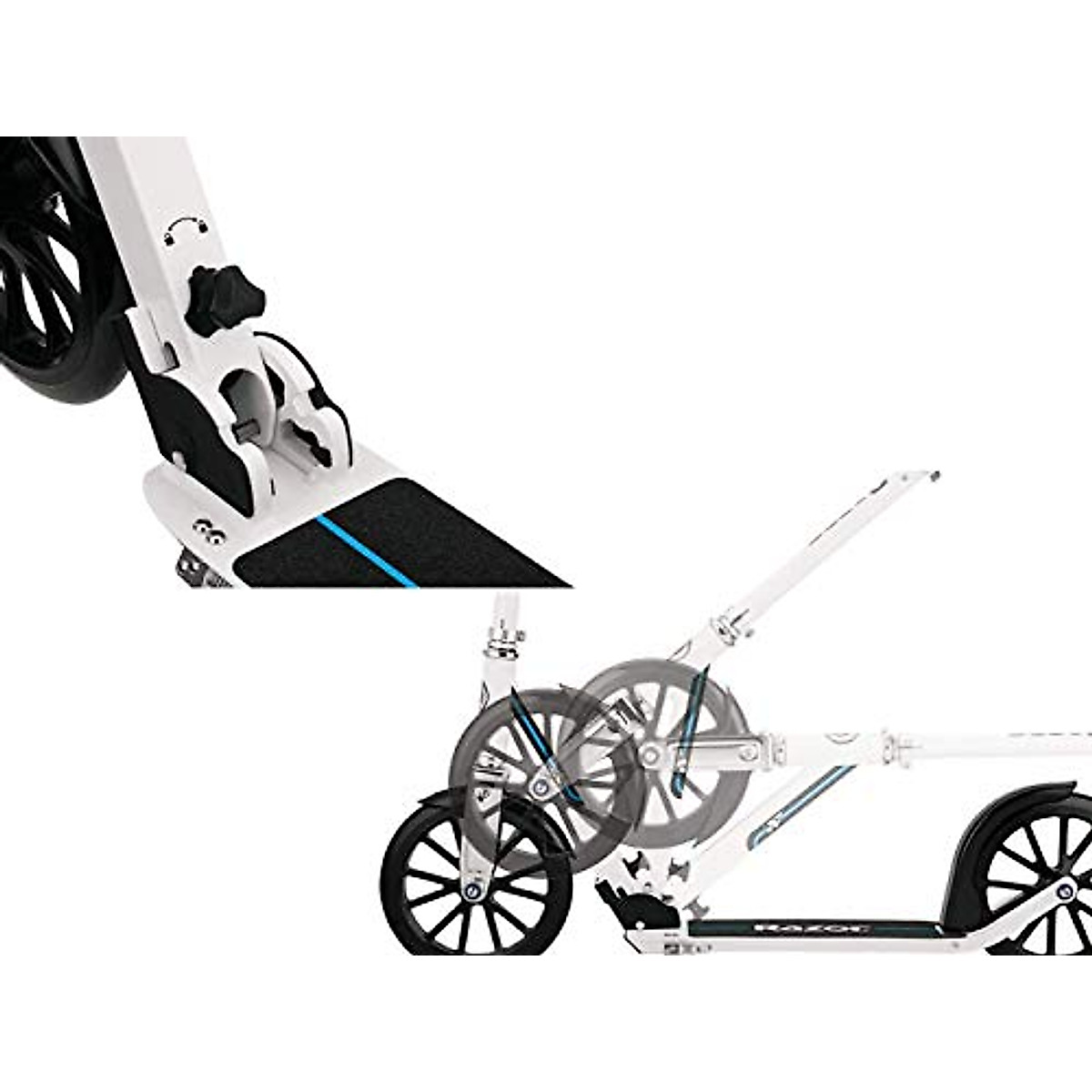Razor A6 Kick Scooter for Kids Ages 8+ - Extra-Tall Handlebars & Longer Deck, 10" Urethane Wheels, Anti-Rattle Technology, For Riders Up to 220 lbs
