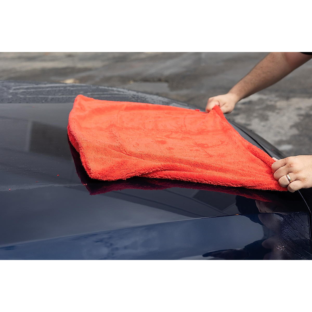 Maxshine 1000GSM Crazy Microfiber Drying Towel Series – Large Red 19.69 x 27.56 inches, Efficient Car Washing and Drying, Long Service Life