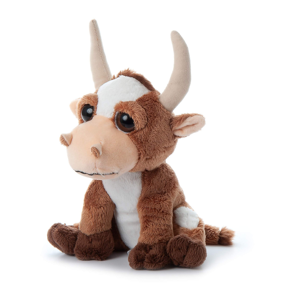 The Petting Zoo Longhorn Stuffed Animal, Gifts for Kids, Bright Eye Zoo Animals, Longhorn Plush Toy 7 inches