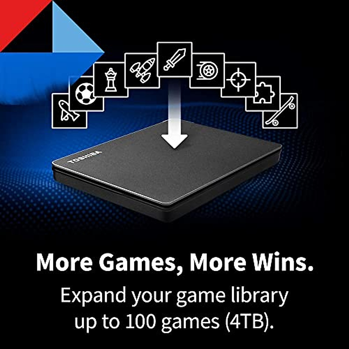 Toshiba Canvio Gaming 2TB Portable External Hard Drive USB 3.0, Black for PlayStation, Xbox, PC & Mac - HDTX120XK3AA