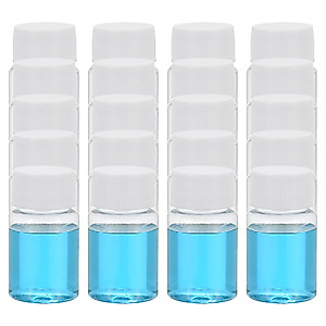 PATIKIL 20 Pcs 30ml Reagent Bottles, PET Wide Mouth Round Bottles with Screw Cap for Lab Water Reagent Liquids Solid Sample Storage Seal, Transparent