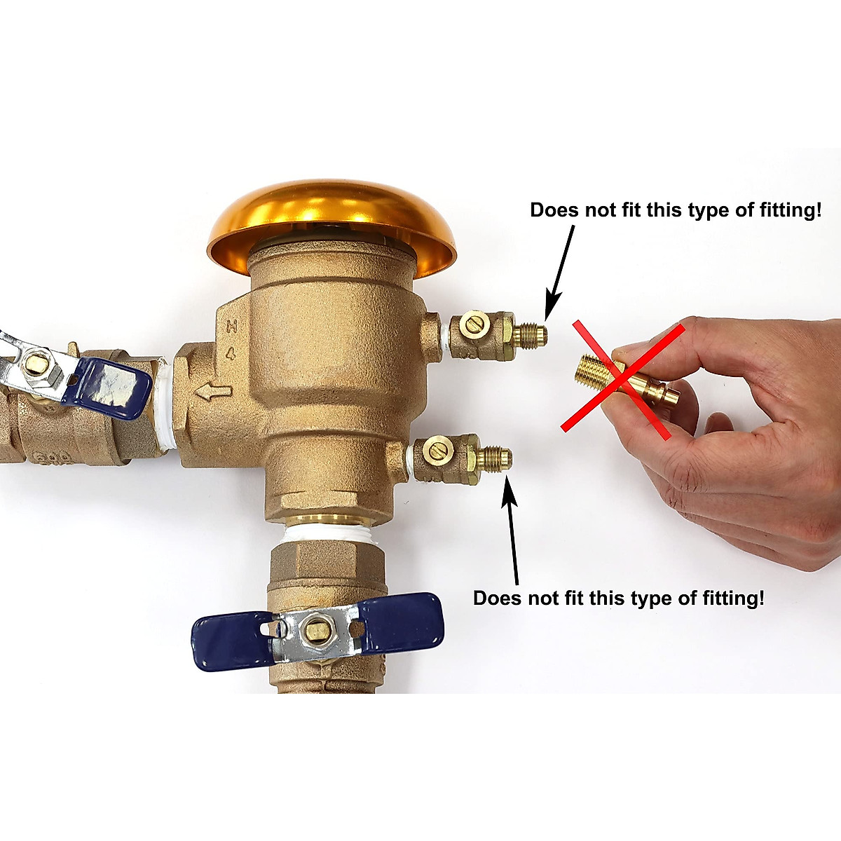 Industrial Style Plug to Male NPT Fittings | Adapters to Winterize Blow out Backflow Preventer and Pressure Vacuum Breaker (PVB) for Sprinkler Systems (Solid Lead-Free Brass)