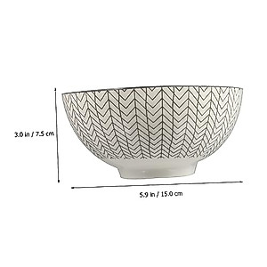 EXQUIMEUBLE 1Pc ceramic rice bowl porcelain rice bowl Soy Dipping Sauce Dishes japanese ramen bowls oatmeal bowls udon noodle bowl melamine ramen bowl Hand-Pulled Noodle ceramics big bowl