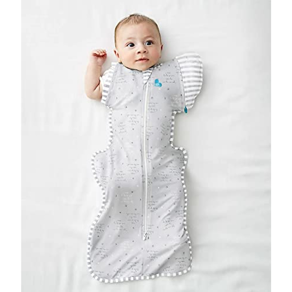 Love to Dream Swaddle UP Transition Bag Lite 0.2 TOG, You are My, Medium, 13-19 lbs, Patented Zip-Off Wings, Gently Help Baby Safely Transition from Being swaddled to arms Free Before Rolling Over