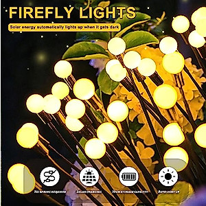 Siuholi Solar Lights-Firefly Lights, New Upgraded 4 Pieces Together Feature 32 LEDs Solar Starburst Swaying Waterproof Lights in Each Pack, Great for Lighting，Warm White（4pack） (Siuholi-1)