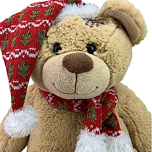 BYO-BFF Stuffed Animals Plush Toy Outfit (Headwear) – Festive Knit Hat & Scarf Combo 16”