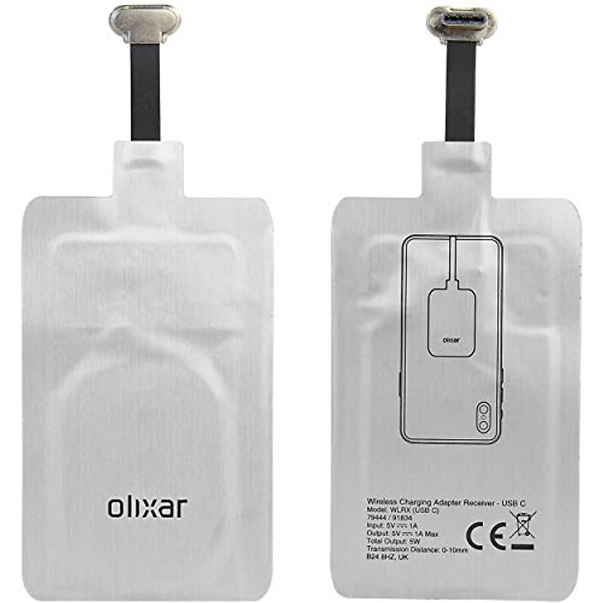 Olixar Wireless Charging Adapter for USB-C Smartphones and Devices - Ultra Thin Qi Wireless Charging Adapter - Case Friendly - Easy to Use