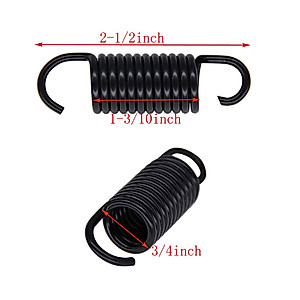Yoogu 2-1/2 inch (Pack of 8) Furniture Replacement Extension Tension Springs for Recliner Sofa Trundle Bed Black [12 Turn]