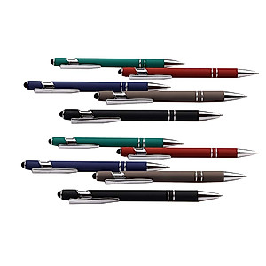 Stylus Pens - Black Ink 2 in 1 Capacitive Stylus- Compatible with Most Touch Screen Devices-A Variety of Color Pen Holders (10-Pack)