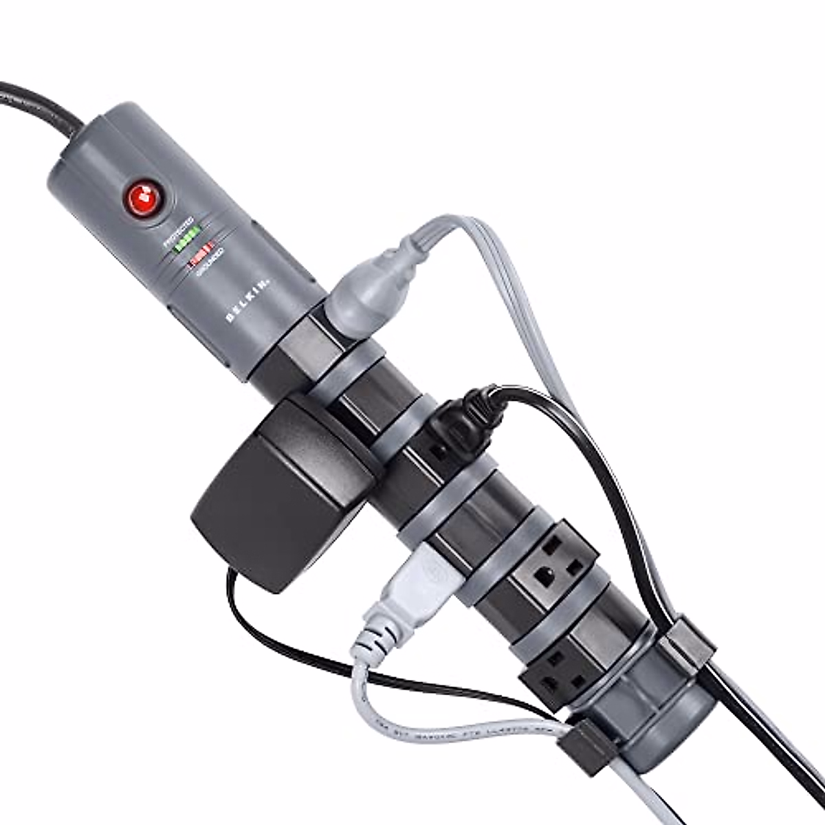 Belkin 8-Outlet Surge Protector, Power Strip with 6 Rotating AC Outlets & 6ft Long Plug, Heavy-Duty Extension Cord for Home, Office, Travel, Computer Desktop, & Phone Charger - 2,160 Joules