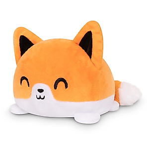 TeeTurtle Reversible Floppy Ear Bunny Plushie - Patented Design, Sensory Fidget Stress Relief Toy, Pink & Blue, Happy + Angry Moods