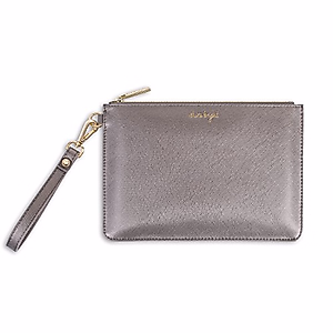 KATIE LOXTON Metallic Charcoal Shine Bright Women's Faux Leather Clutch Perfect Pouch