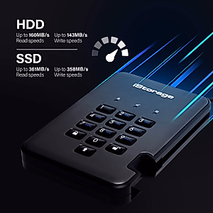 iStorage diskAshur PRO2 SSD 256GB |Secure Solid State Drive | FIPS Level 3 certified | Password protected | Dust/Water-Resistant | Hardware encryption
