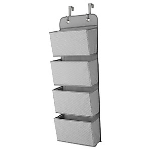 Delta Children 4 Pocket Over The Door Hanging Organizer, Dove Grey , 36x13x3.5 Inch (Pack of 1)