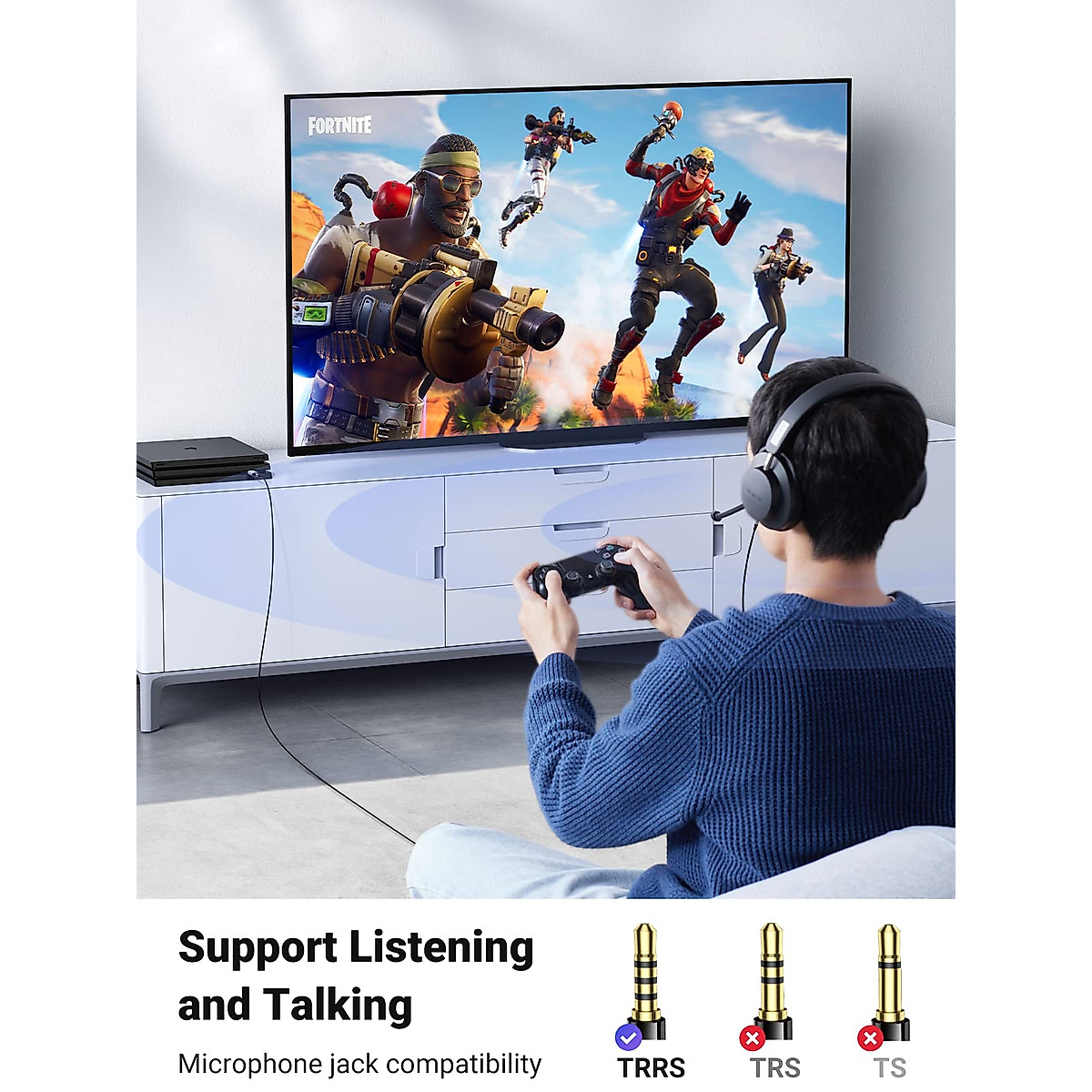 UGREEN USB to Audio Jack USB External Sound Card 3.5mm Audio Adapter 2 in 1 USB A to Aux TRRS Headphone Adapter Microphone Stereo Jack Aluminum Compatible with PS5 PC Windows Mac Linux Laptop Desktop