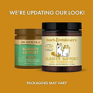 Bark & Whiskers Bladder Support, 3.17 Oz. (90 g), 90 Scoops, Supports Urinary Tract Health, with Cranbery & D-Mannose, Vet Formulated, Non-GMO, Dr. Mercola