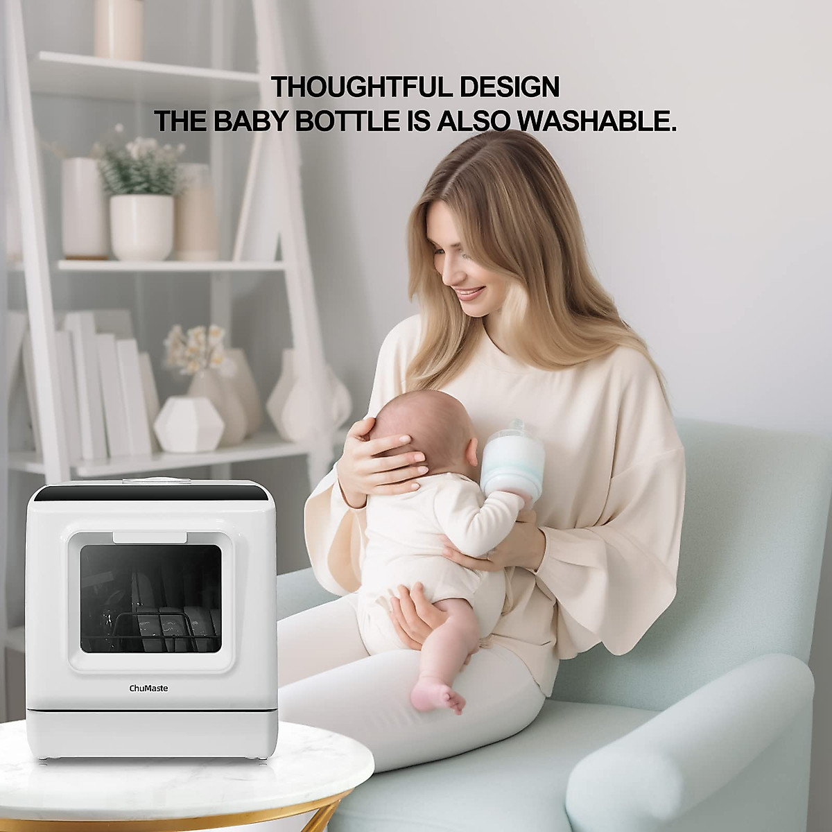 Dishwasher countertop，countertop dishwasher with water tank, leak-proof ，portable dishwasher with drying .360°spray with upper and lower double spray arms.With 5 washing modes.