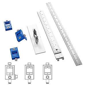TOURACE Cabinet Hardware Jig for Handles and Knobs Aluminum Alloy Drill Guide Sleeve Drawer Pull Wood Drilling Dowelling Tools Set Drawer Knob Pull Drilling Templates Jig Tool