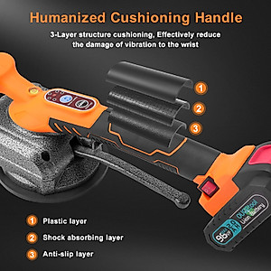 LASIEYO Tile Vibration Tools for Installation Tiling Vibrant Machine with Suction Cup Vibrator Handheld Tile Butt Leveller, Tile Spacers Leveling System 5 Speeds Adjustable (2 Battery)