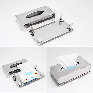 kimzcn Rectangular Tissue Box Cover - Stylish Stainless Steel Paper Facial Cover, Modern Metal Tissue Box Holder for Bedroom/Bathroom/Vanity/Countertop/Office, Polished Finish