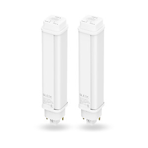 SLEEKLIGHTING | "9.5W LED PL Horizontal Bulb - Replaces 2 & 4 Pin, 26W Eq, 3-CCT (3000K/3500K/4000K), UL-Listed, 1000 Lumens, G24D/G24Q/GX24Q Base, 2-Pack, Ballast Bypass