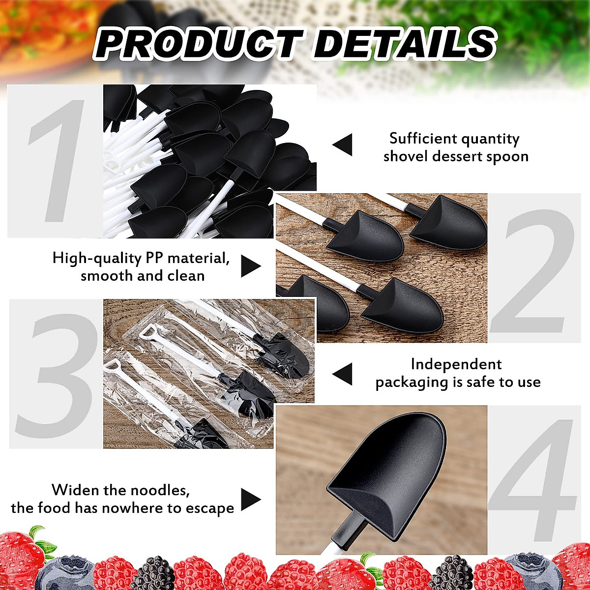 300 Pack Mini Plastic Shovel Spoons Set Construction Birthday Party Supplies Small Individual Packing Novelty Disposable Shovel Shape Dessert Spoons for Desserts Ice Cream Birthday Party Gift