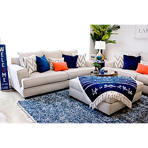 Pavilion Gift Company - 10519 Pavilion Gift Company Blue Huggable Hand Warming 16 oz Coffee Cup Mug Good Morning Lake Life